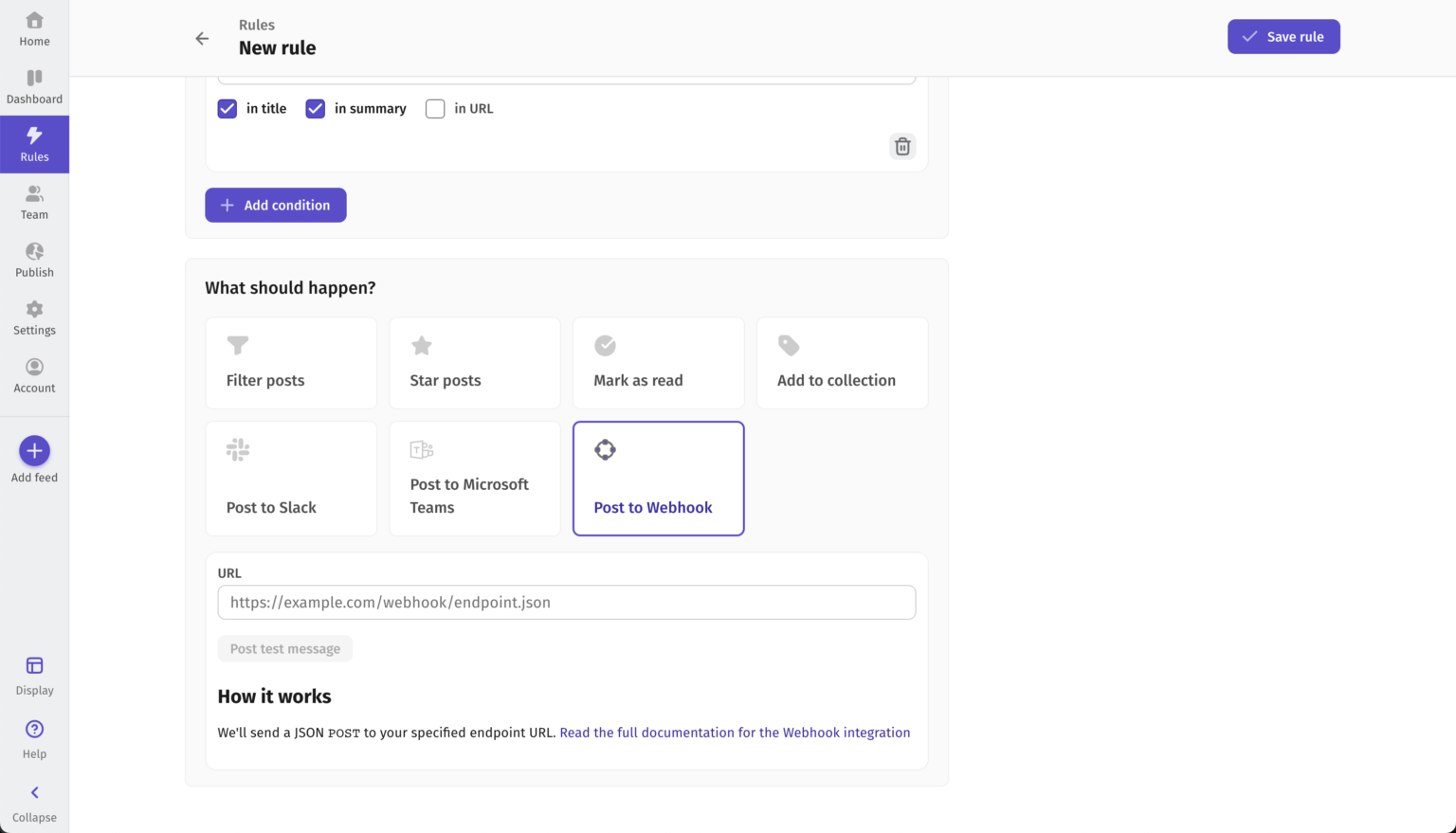 Build your own integrations using Webhooks - Feeder Help